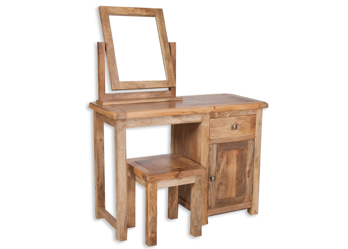 Odisha Solid Chunky Mango Wood Dressing Table Top Mirror — Furniture ...