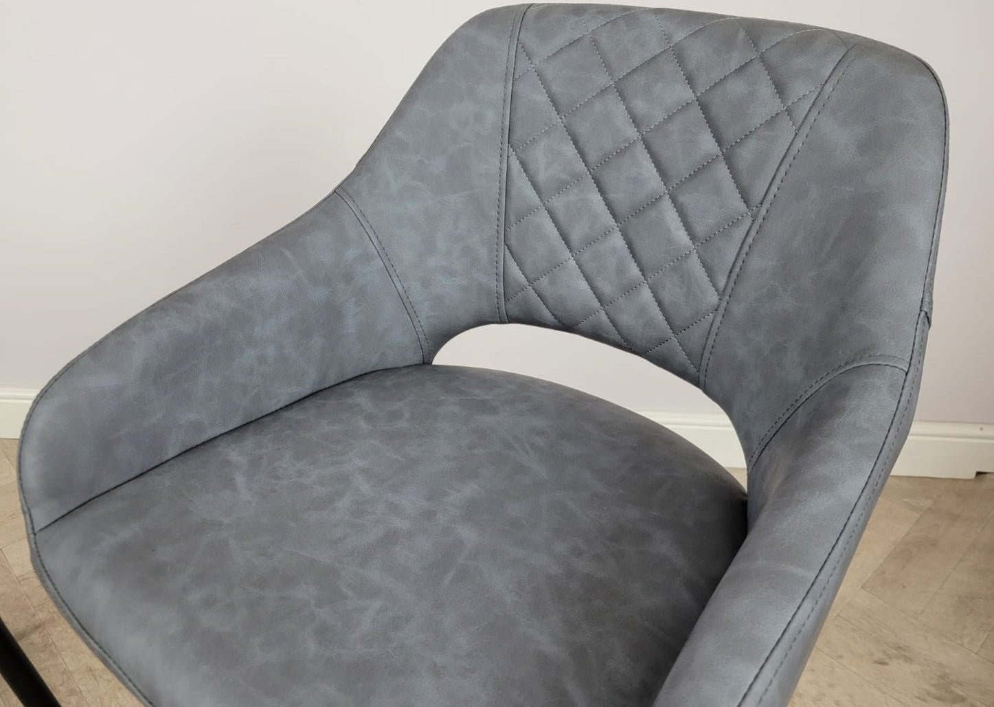 Industrial Bar Stool | Grey Leather Industrial Bar Stool — Furniture ...