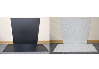 Marble Effect HPL Laminate Fireplace Back Panel & Hearth Sets ...
