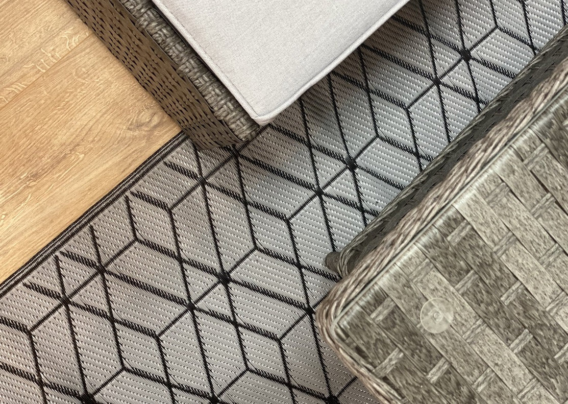 Square Rattan Corner Sofa Sets | Dark Grey Rattan Rising Table Set ...