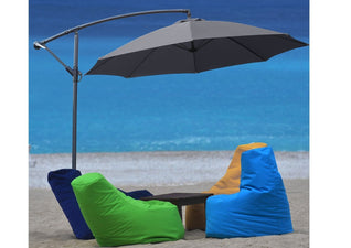 'Love Rattan' Outdoor Garden Cantilever Overhang Parasol Umbrella Grey ...
