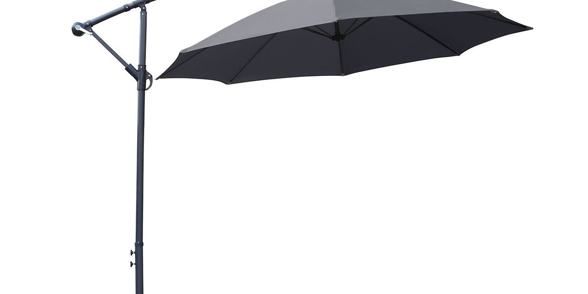 'Love Rattan' Outdoor Garden Cantilever Overhang Parasol Umbrella Grey ...