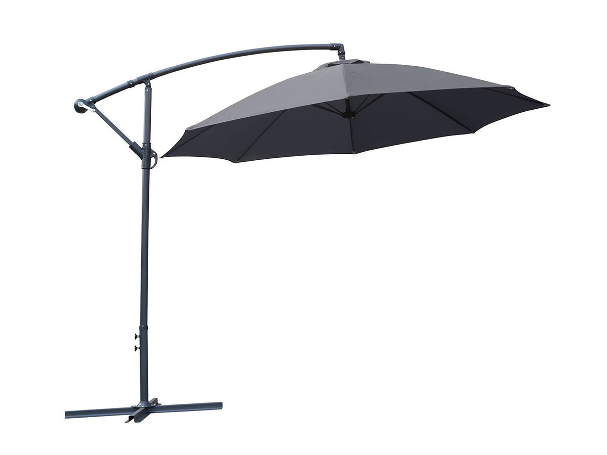'Love Rattan' Outdoor Garden Cantilever Overhang Parasol Umbrella Grey ...
