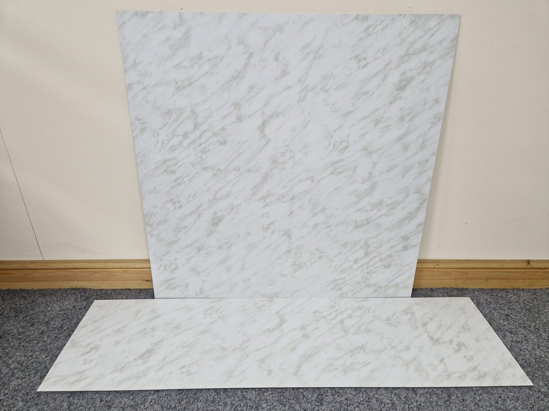 Marble Effect HPL Laminate Fireplace Back Panel & Hearth Sets ...